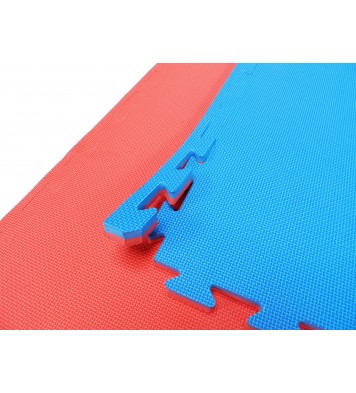 Tapis Puzzle Emboîtable Réversible Bleu/Rouge 2 cm | Tatami-Store